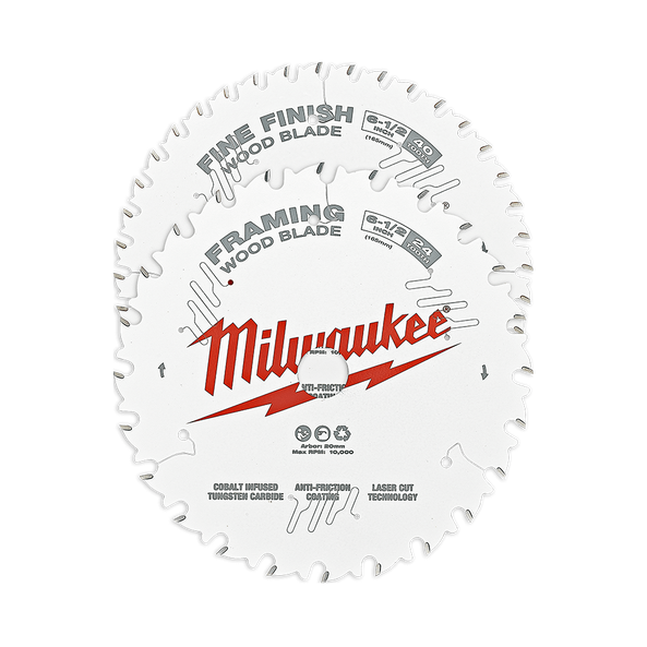 Milwaukee 6-1/2” Circular Saw Blade Twin Pack MILCSB2PK6 | Milwaukee ...