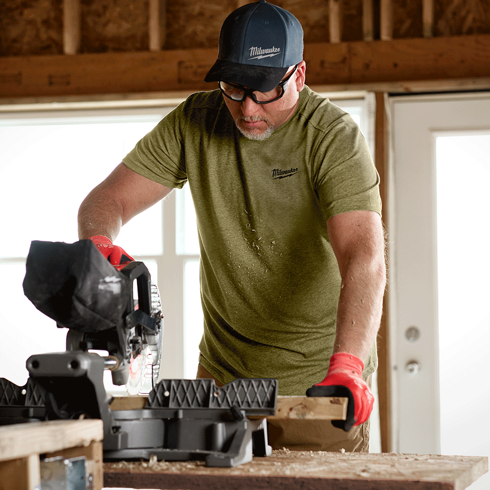 Milwaukee Hybrid Work Tee Short Sleeve Green 603GN | Milwaukee Tool ...