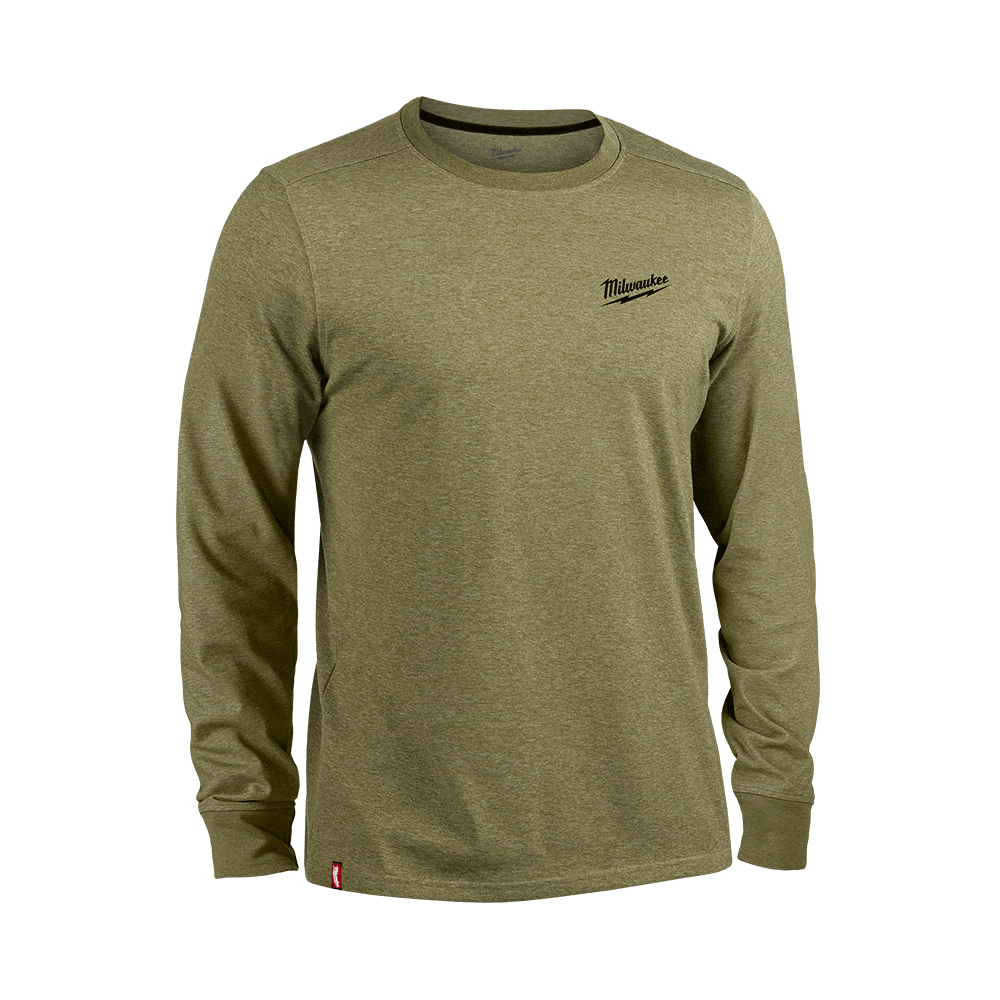Milwaukee Hybrid Work Tee Long Sleeve Green 604GN | Milwaukee Tool ...